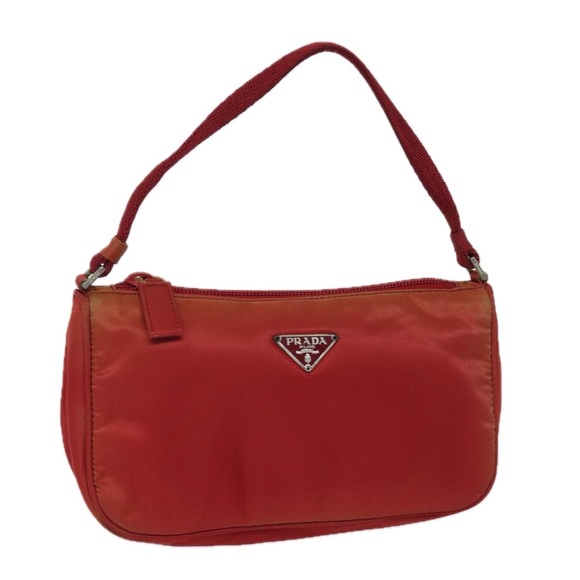 Prada | Bags | Prada Accessory Pouch Nylon Red Auth 8927 | Poshmark